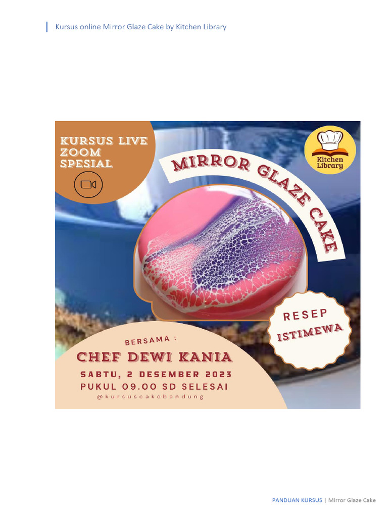 KL Panduan MIRROR GLAZE CAKE | PDF