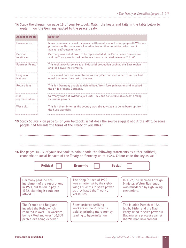 Worksheet LON | PDF | League Of Nations | Treaty Of Versailles
