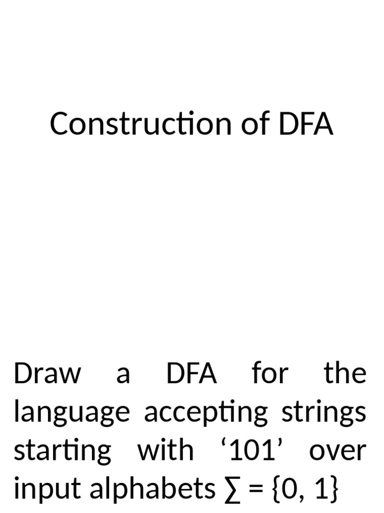 Construction of DFA | PDF