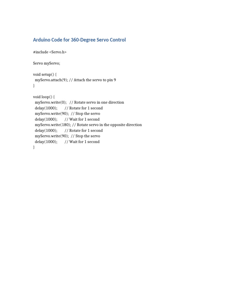 Servo 360 Degree Control | PDF