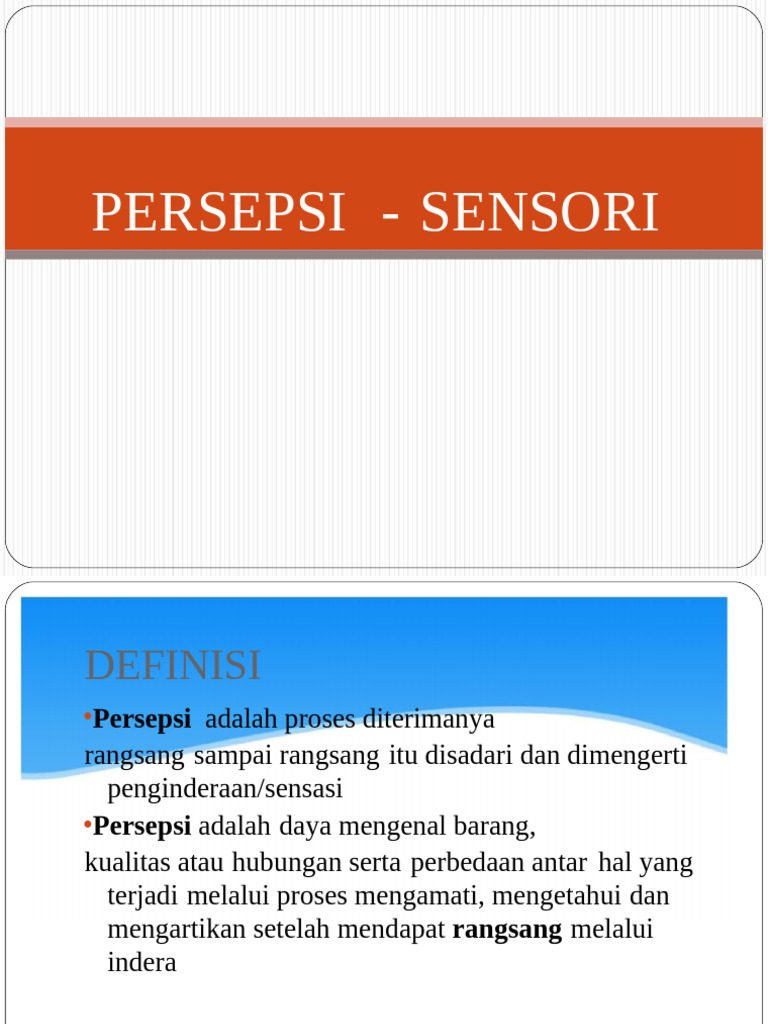 Persepsi dan Sensori: Definisi dan Faktor | PDF