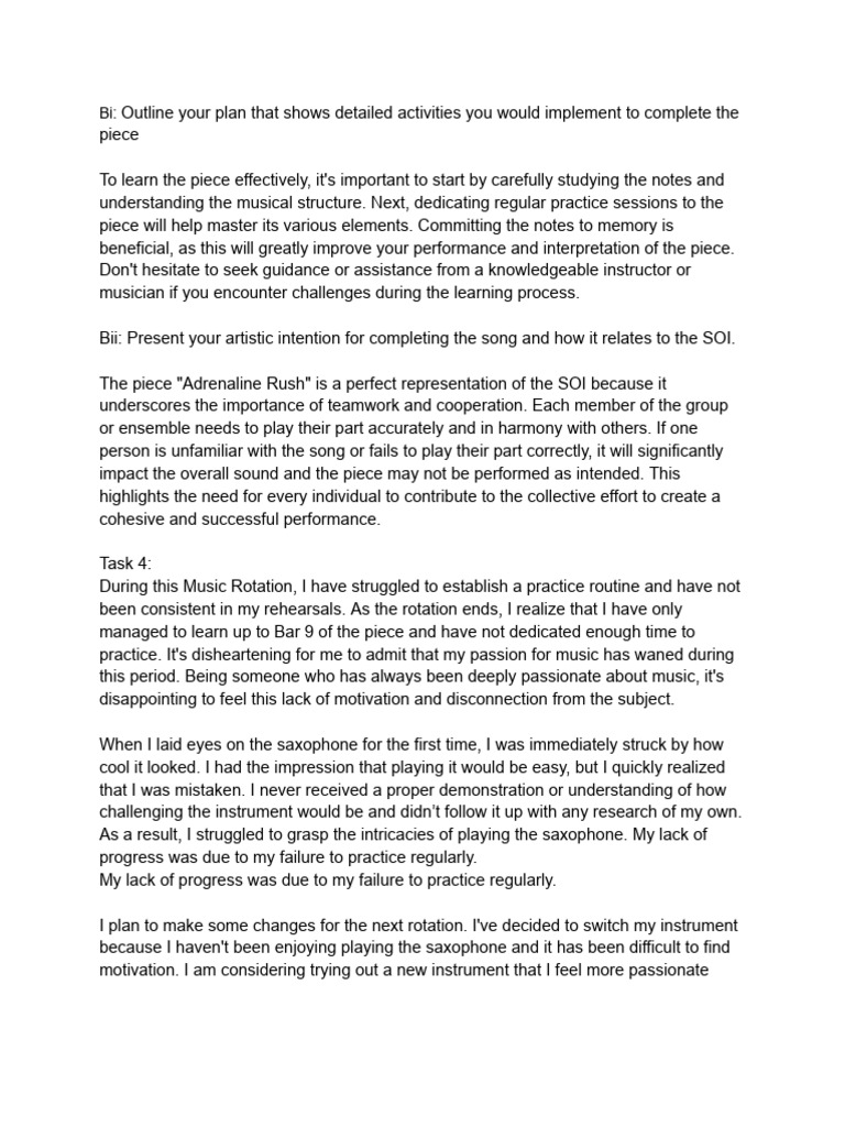 Music_Process_Journal__1_ | PDF | Behavior Modification | Learning