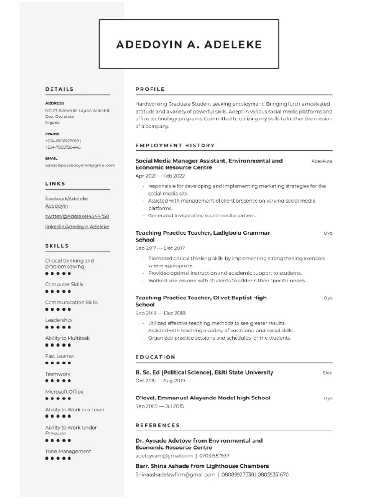 Adeleke Adedoyin CV | PDF