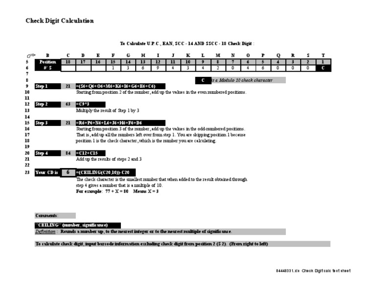 UPC EAN Check Digit Calculation Guide | PDF | Teaching Methods ...