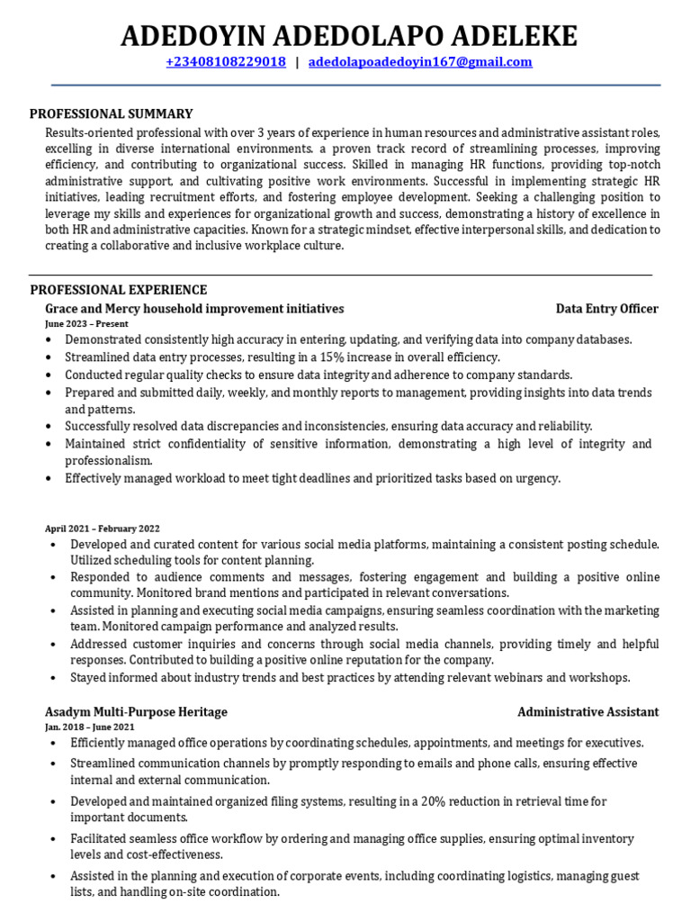ADEDOYIN ADEDOLAPO ADELEKE CV 2 | PDF | Social Media | Popular Culture & Media Studies