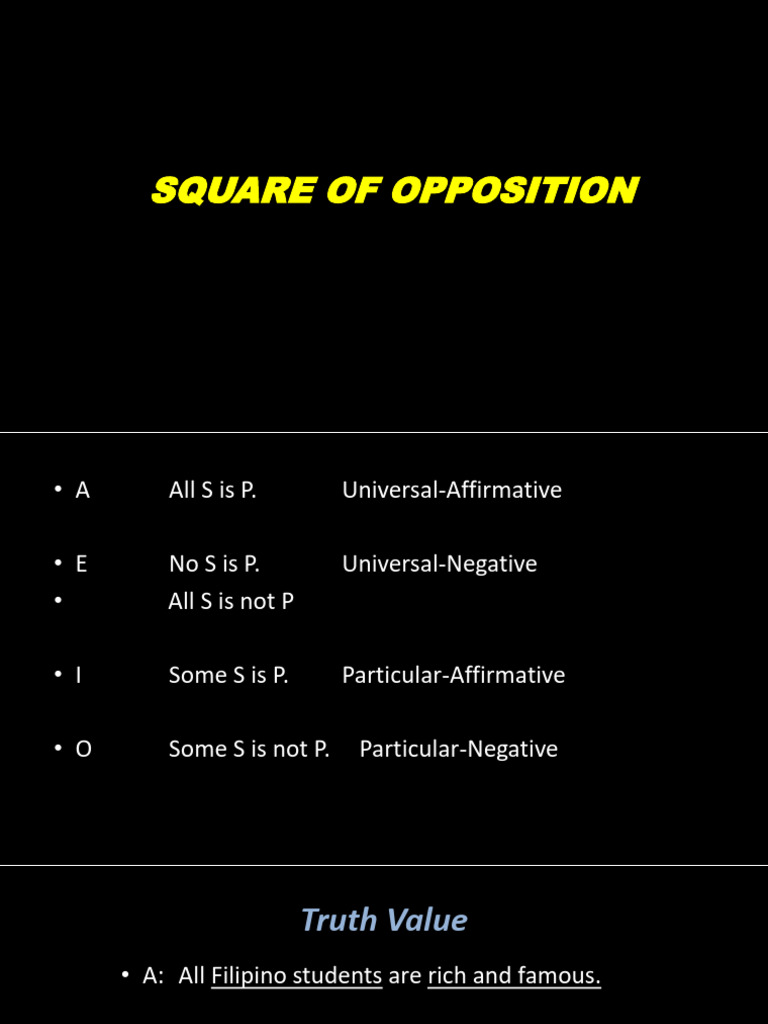 8 Square of Opposition | PDF | Contradiction | Semantics