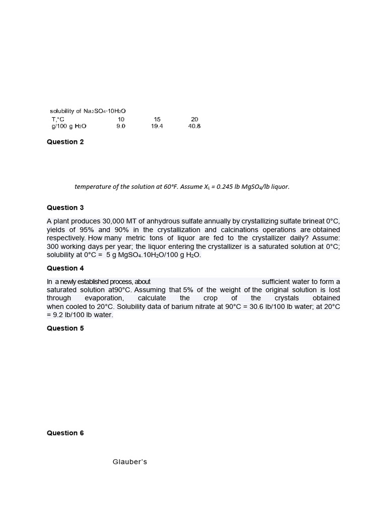 Tutorial No. 2 - Crystallization | PDF | Crystallization | Solubility
