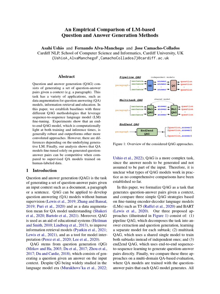 An Empirical Comparison of LM-based Question and A | PDF | Statistical ...