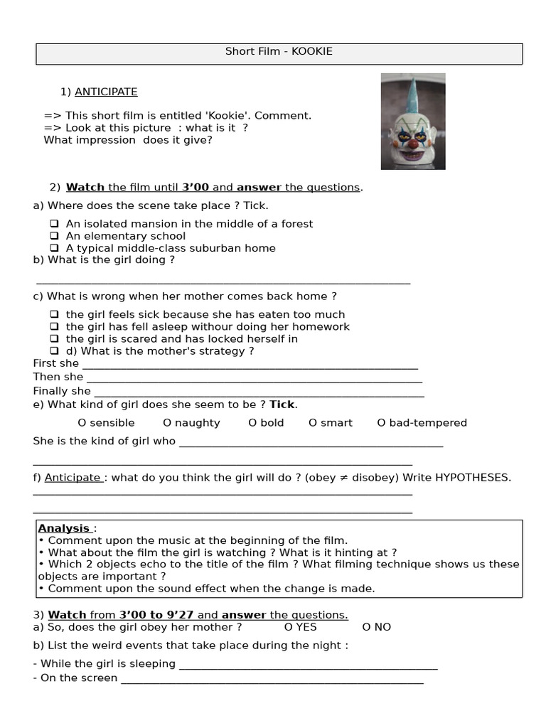 Kookie: Analyzing the Short Film | PDF