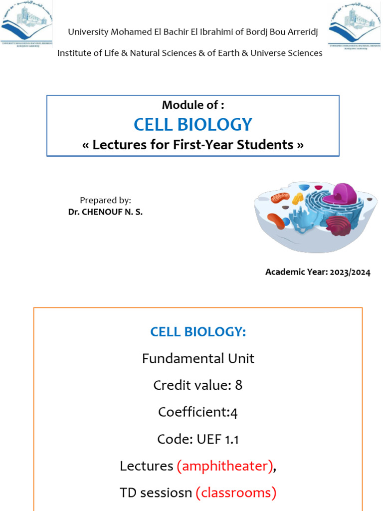 Introduction to Cell Biology Overview | PDF | Cell (Biology) | Biology