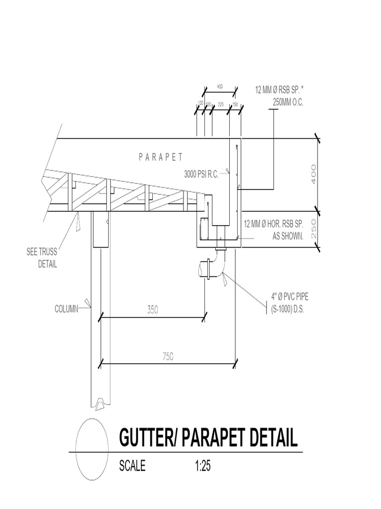 Gutter With Parapet Detail 6 | PDF