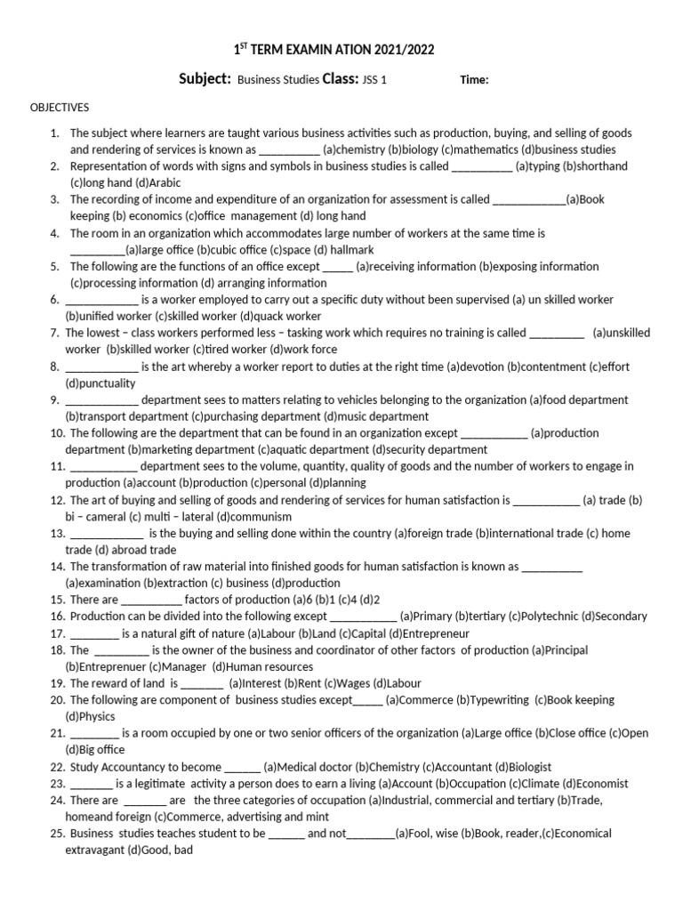 Business Studies JSS 1 and JSS 3 | PDF | Banks | Insurance