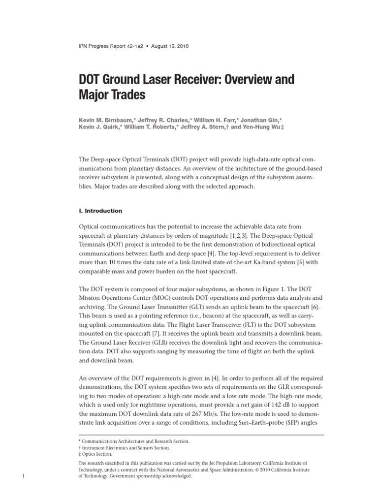 Mars Optical Communication | PDF | Optical Filter | Optics