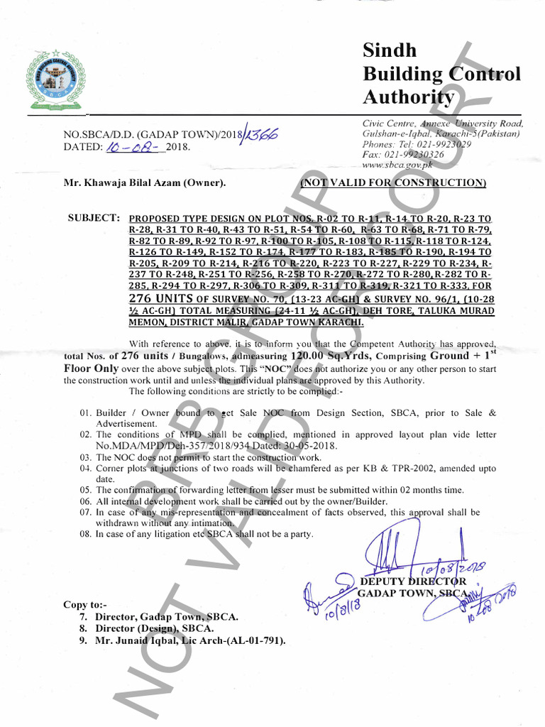 SBCA NOC - Proposed Type Design On Plots For 276 Units - 1 Copy OPR | PDF