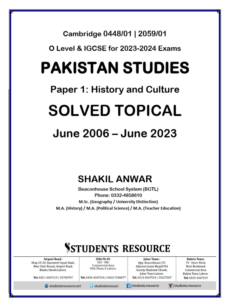 O Level Pakistan Studies History and Culture | PDF | Mughal Empire | Jihad