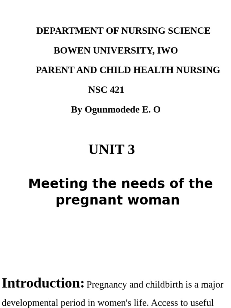 NSC 421 Presentation Slides | PDF | Pregnancy | Postpartum Period