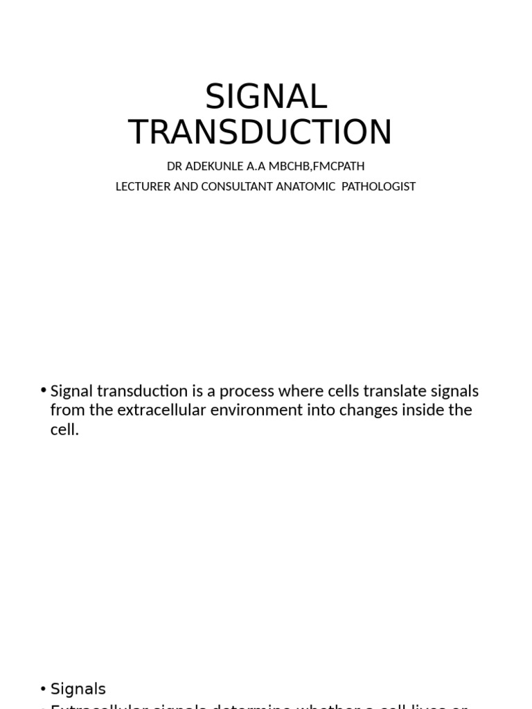 Signal Transduction Pdf Cell Signaling Signal Transduction