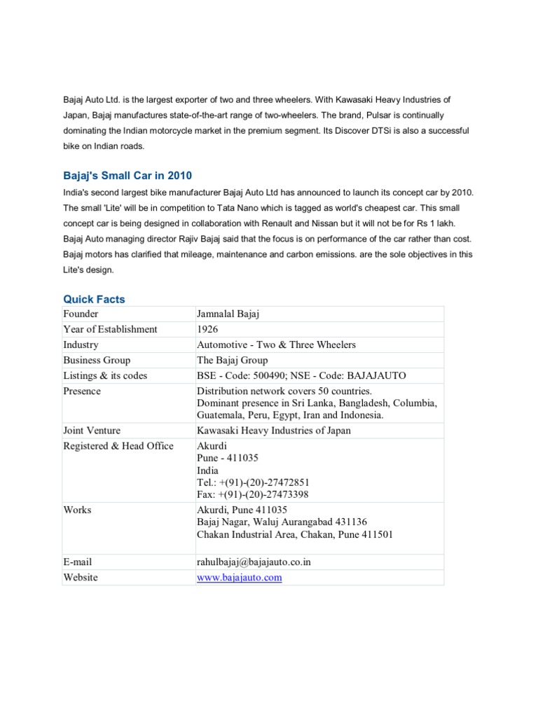 Bajaj Auto LTD | PDF | Corporate Social Responsibility | Business