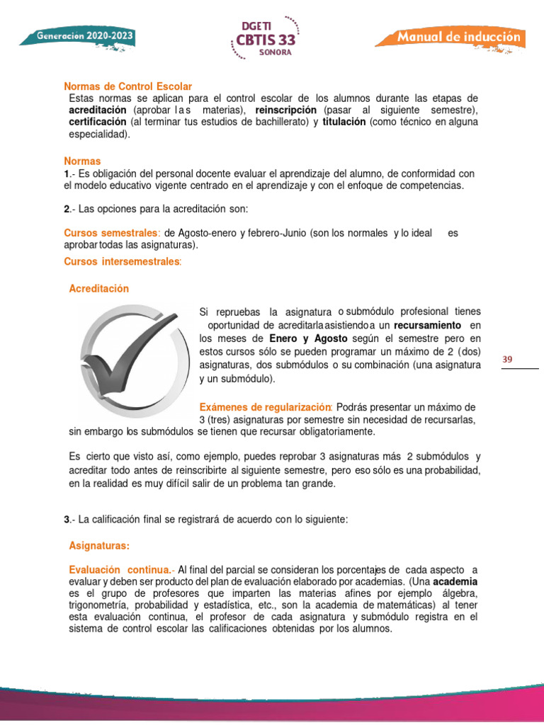 Normas de Control Escolar | PDF