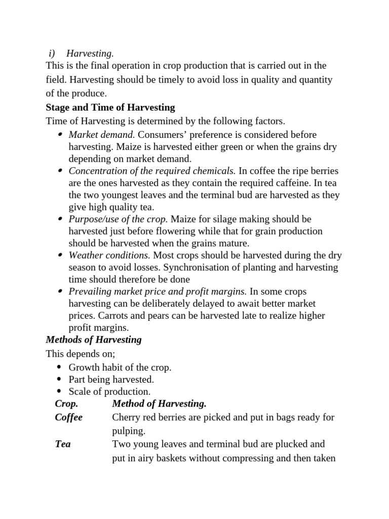 HARVESTIN,HANDLING,PROCESSING AND STORAGE-1 | PDF | Cereals | Coffee