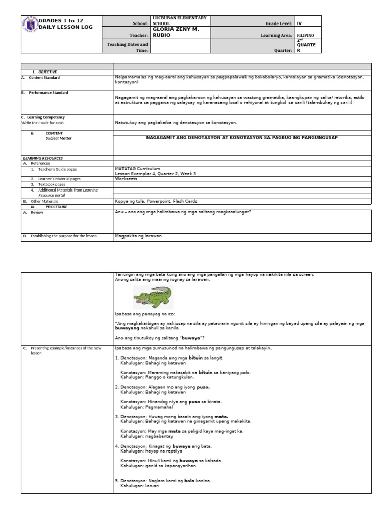 Filipino4 Quarter2 Week3 | PDF