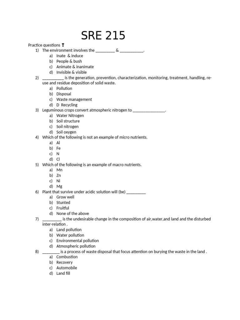SRE 251 | PDF | Waste | Waste Management