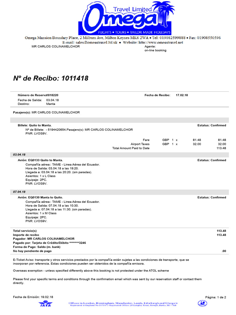 Carlos Quito Manata Manta Quito | PDF | Aviation | Transport