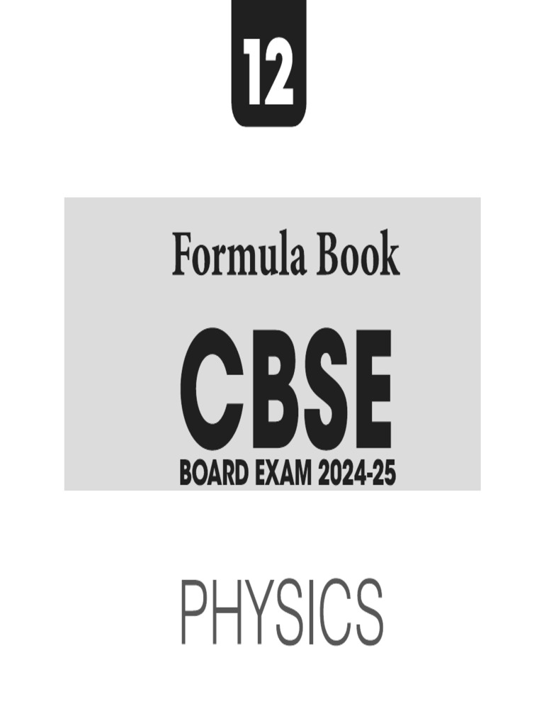 Formula Book Physics Cbse | PDF