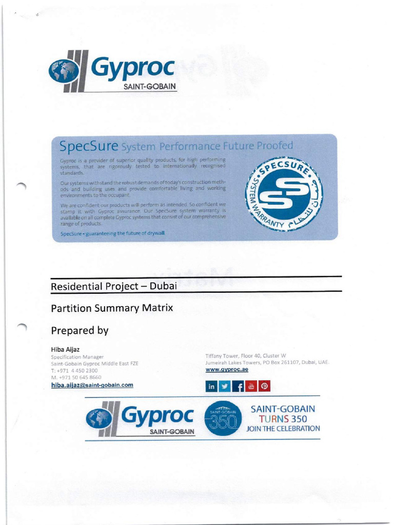 Gyproc Lightweight Partions | PDF