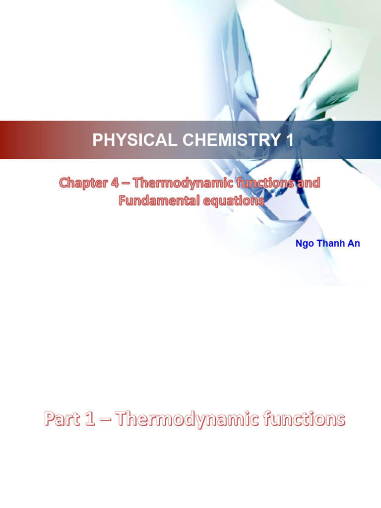Chapter 4 - Thermodynamic Functions and Fundamental Equations | PDF | Metrology | Thermodynamics