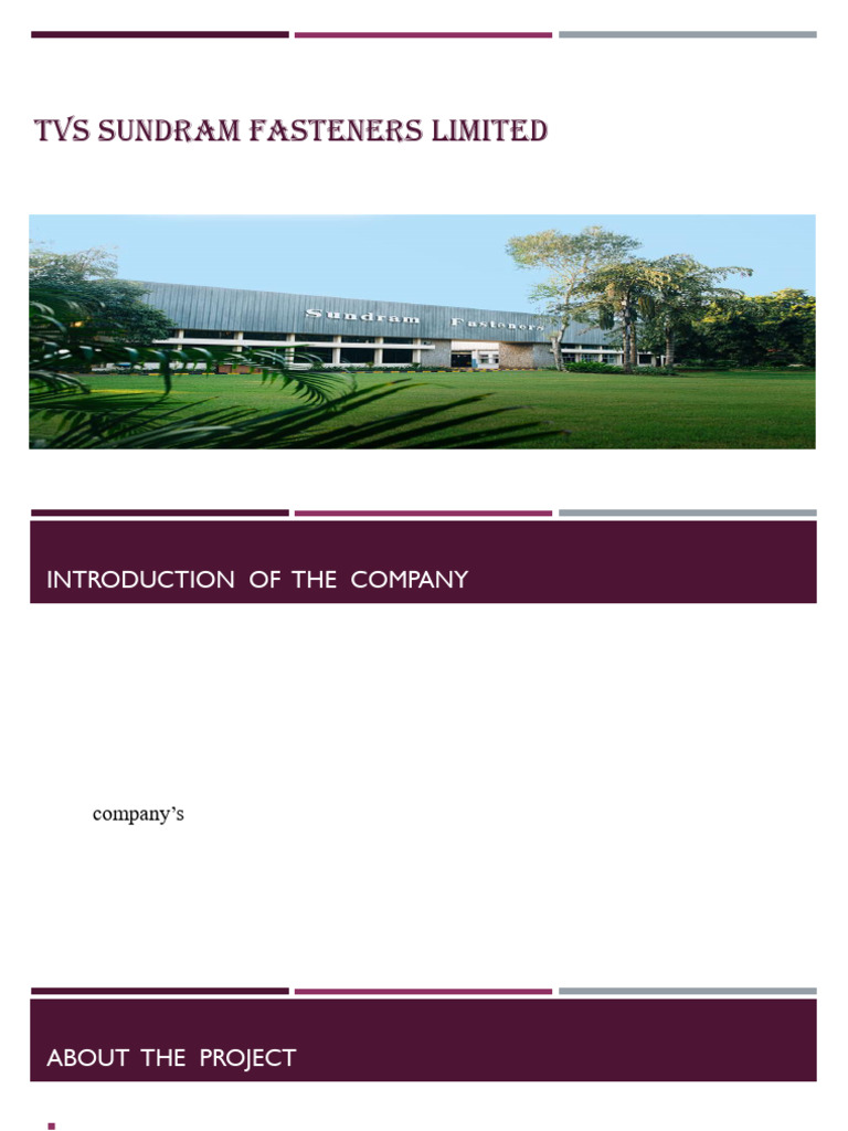 TVS Sundram Fasteners Limited | PDF | Strategic Management | Corporate ...