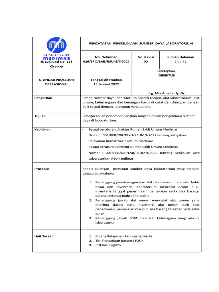 025. PENCATATAN PENGELOLAAN SUMBER DAYA LABORATORIUM | PDF