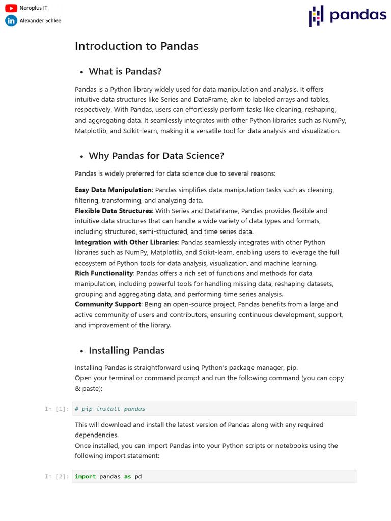 Pandas | PDF | Computing | Computer Programming Pandas | PDF | Computing | Computer Programming