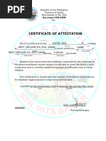 Certificate of Attestation for Financial Aid | PDF