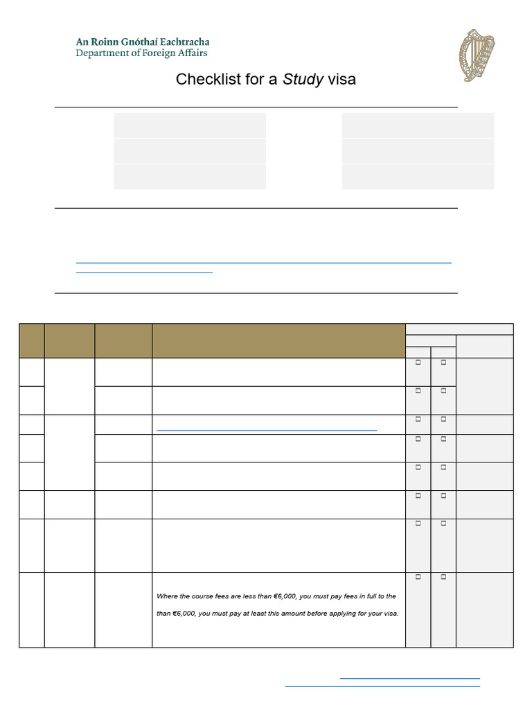 Visa_checklist_Study | PDF | Travel Visa | Passport