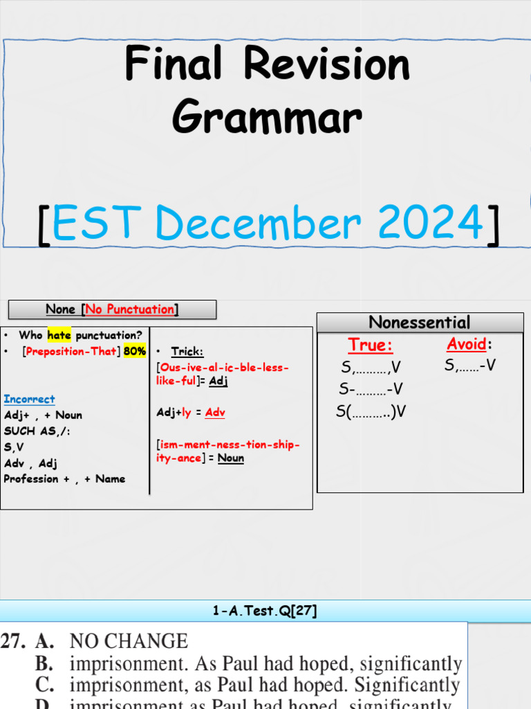 Day [5] Final Revision [Grammar] Punctuation Part [2] | PDF