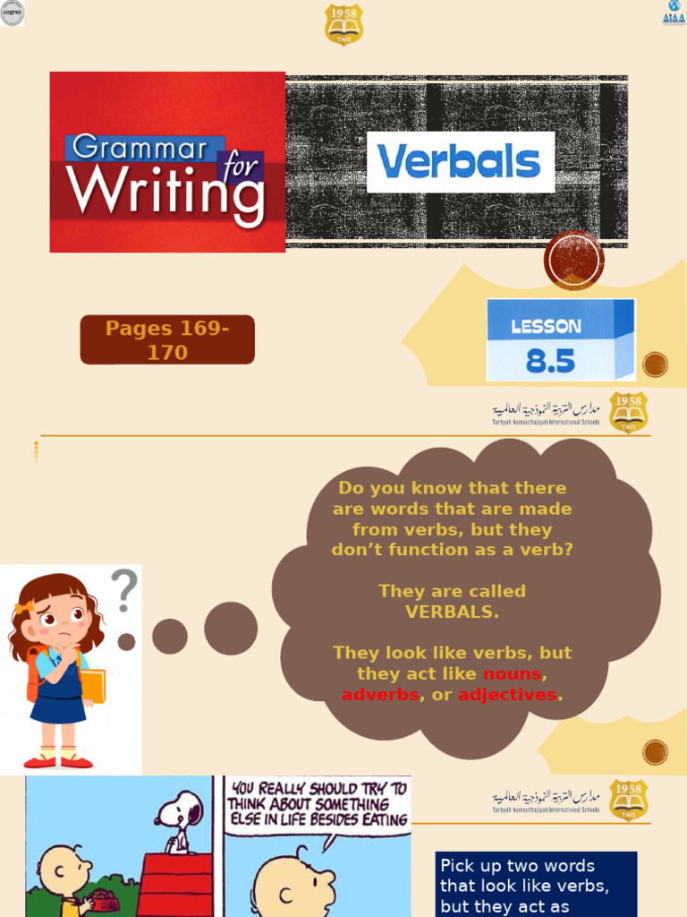 Week 5-Gr.6-Grammar-Lesson 8.5-Verbals | PDF