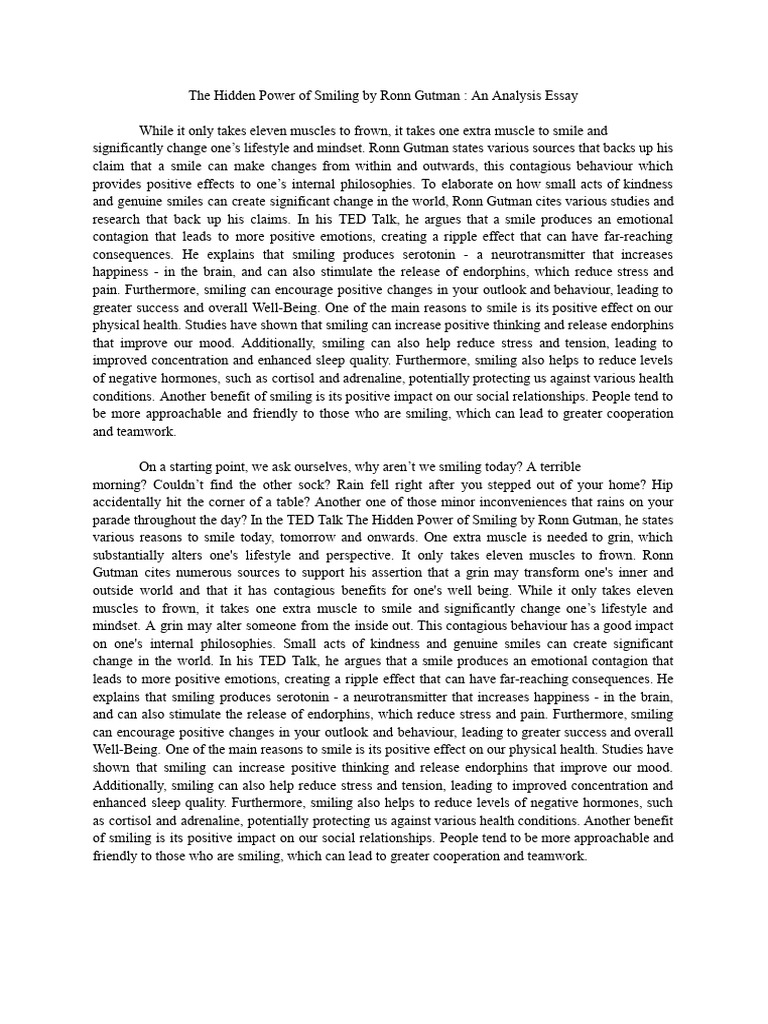 The Transformative Power of Smiling | PDF | Mood (Psychology) | Mental ...