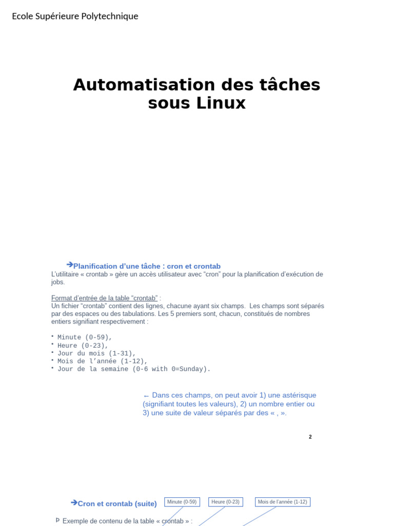 Automatisation des tâches sous Linux | PDF | Informatique | Architecture (Informatique)