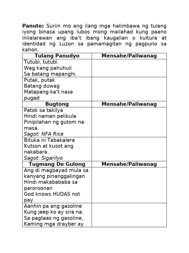 Tula Ko Anong Mensahe | PDF