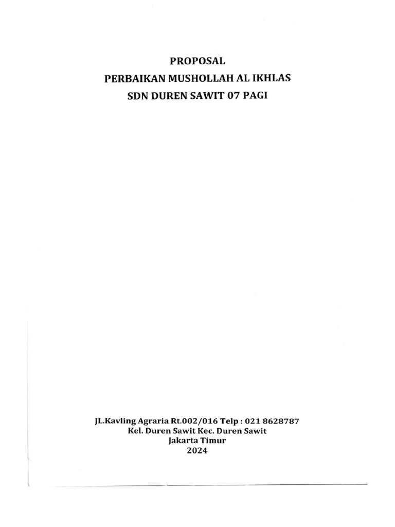 Proposal Musholla 2024 | PDF