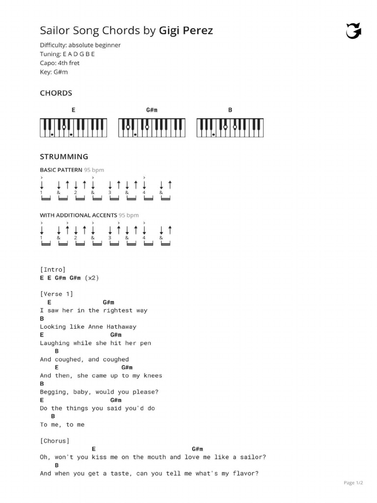 sailor song chords (1) | PDF