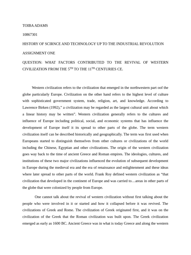 Tech Assignment | PDF | Byzantine Empire | Western Culture