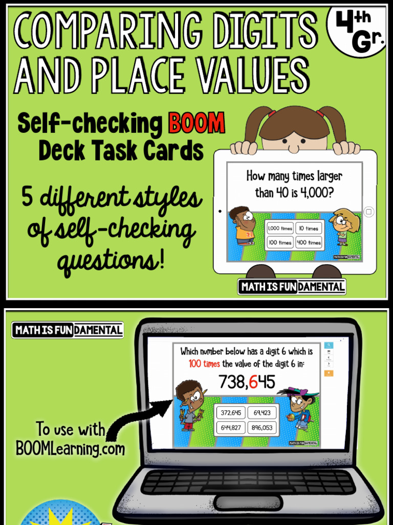 3 - Comparing Digits and Place Values - Boom Cards - Distance Learning ...