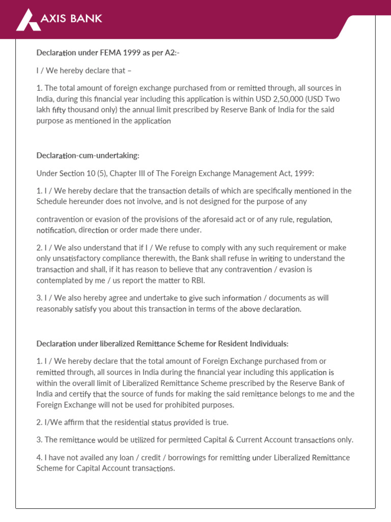 declaration | PDF | Banks | Debit Card