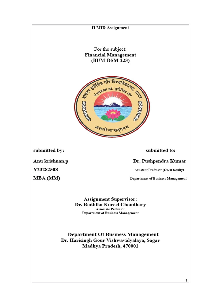 anu 2nd mid mm | PDF | Debt | Expense