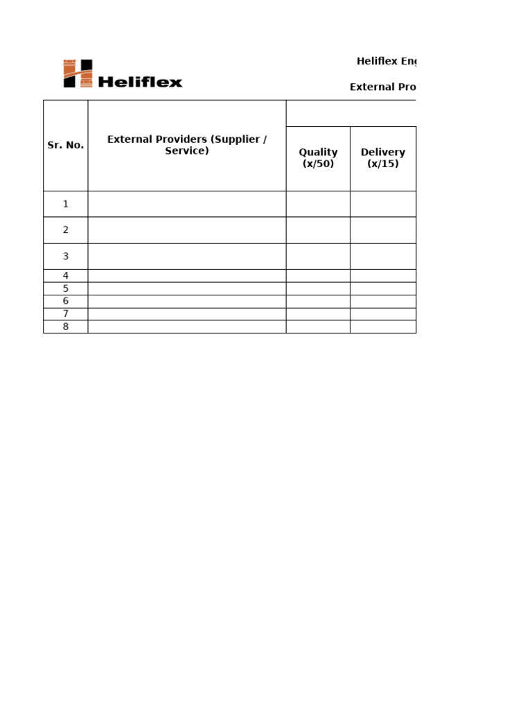 External Provider Performance Review | PDF