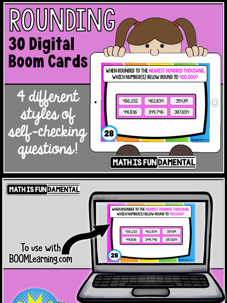 5 - 4th Grade Rounding To Any Place Boom™ Cards - Distance Learning ...
