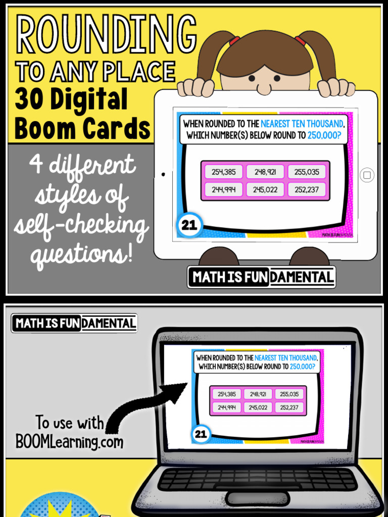 6 - 4th Grade Rounding To Any Place Boom™ Cards - Distance Learning ...
