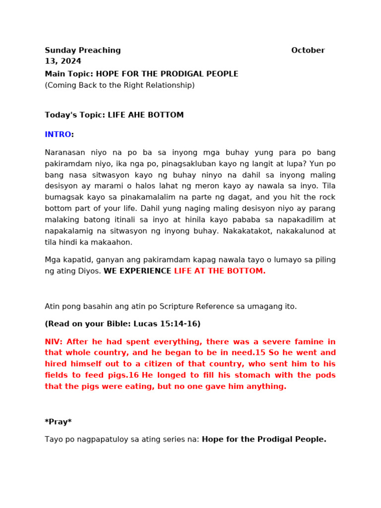 Sunday Preaching | PDF | Christian Belief And Doctrine | Religious ...